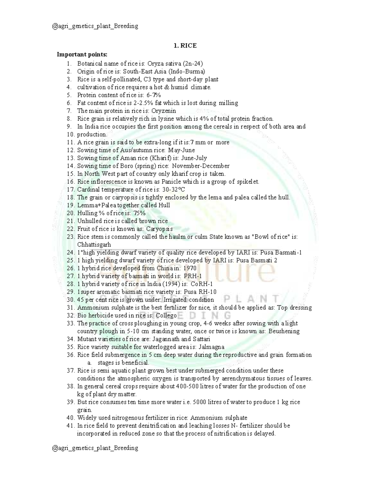 Crops Important Information: Key Points on Rice, Wheat, Maize, and More ...