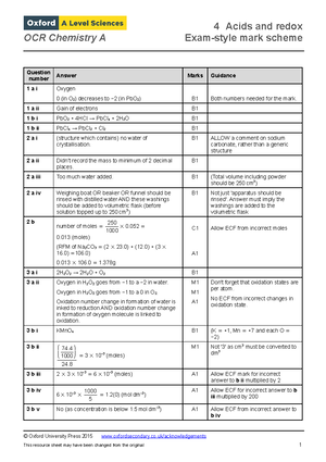A Level Chemistry PAGs Extension opportunity answers - OCR A - PAG 1 ...