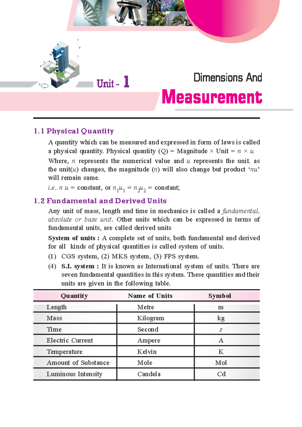 Ch 1: Units & Dimensions - Best PYQs for Physics Class XI - Studocu