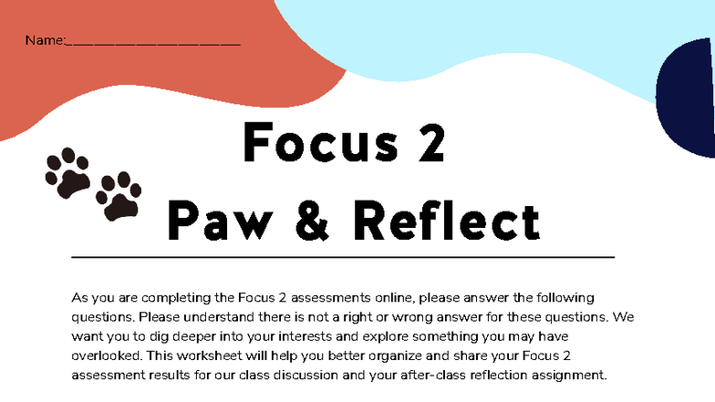 Focus 2 Paw and Reflect Pre-Discussion Worksheet - Studocu