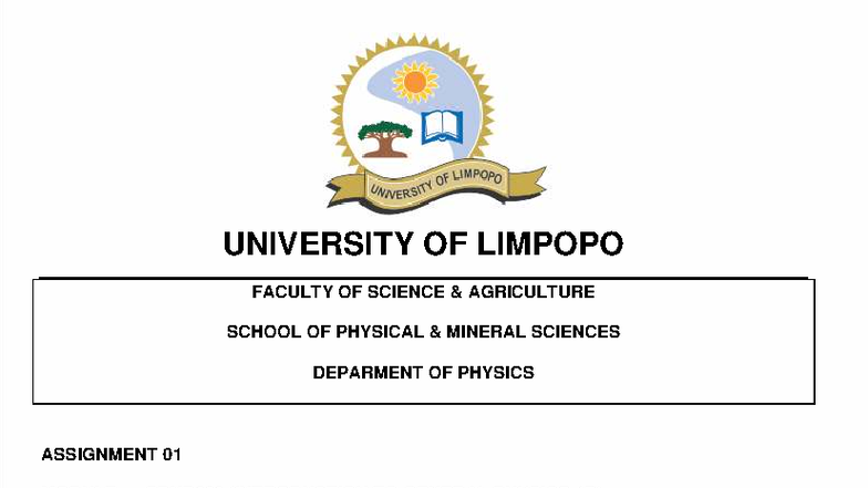 Assignment 01: Introduction to General Physics 1B - 2024 - Studocu