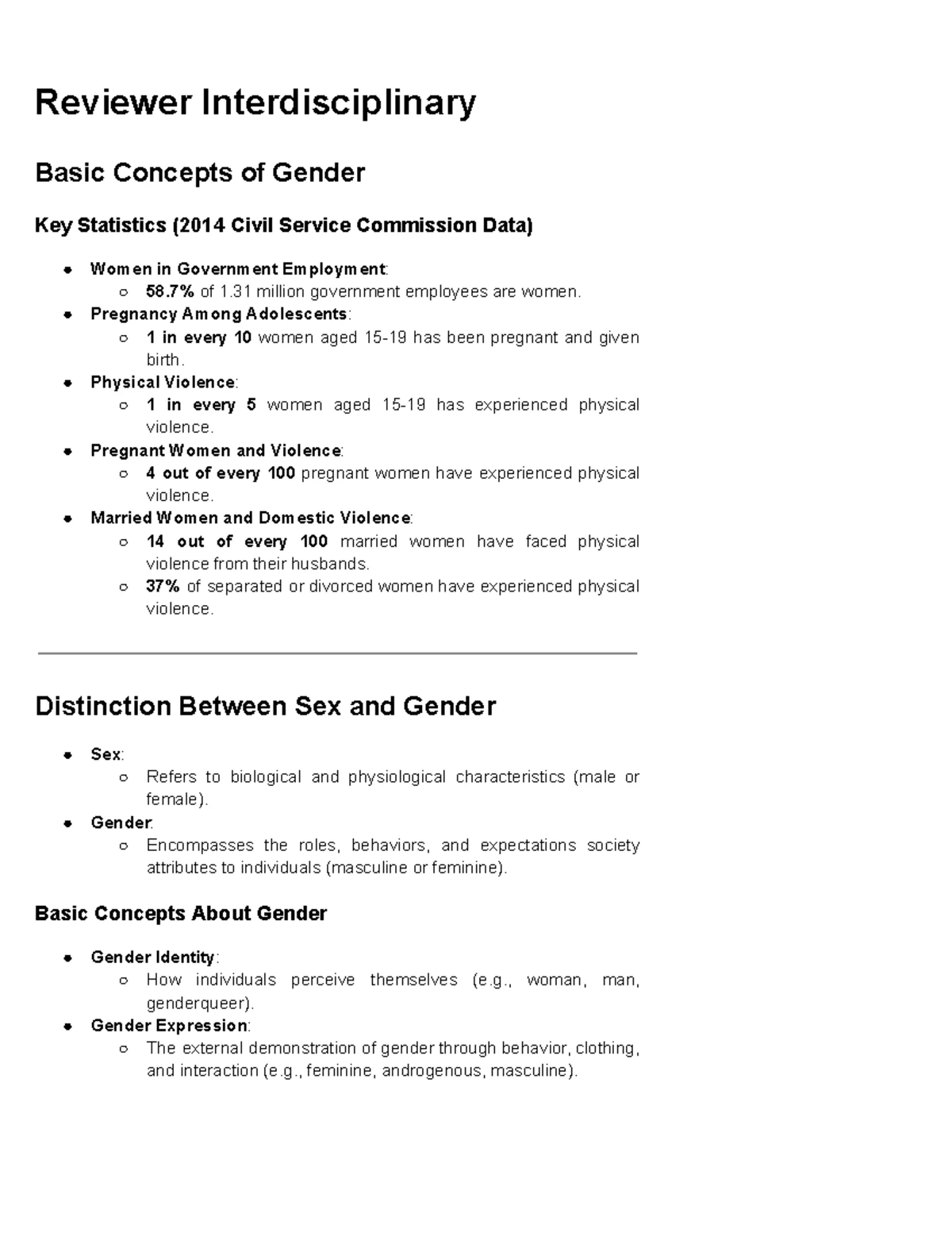 Chapter 10: Understanding Gender Violence and Its Effects - Studocu