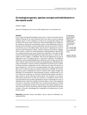 Species Concepts and Delimitation in Systematic Biology (SYSB 101 ...