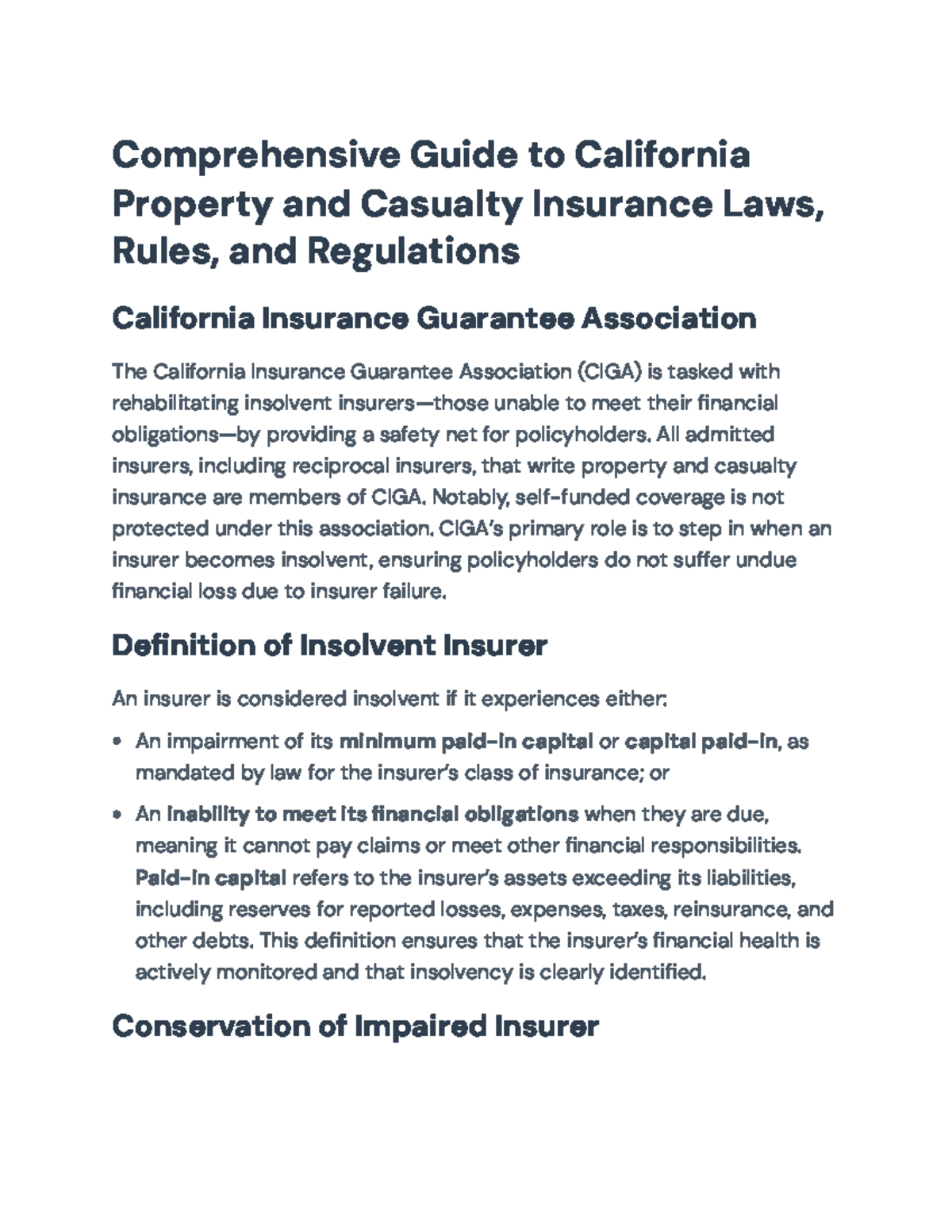 Comprehensive Overview of California's Property & Casualty Insurance ...