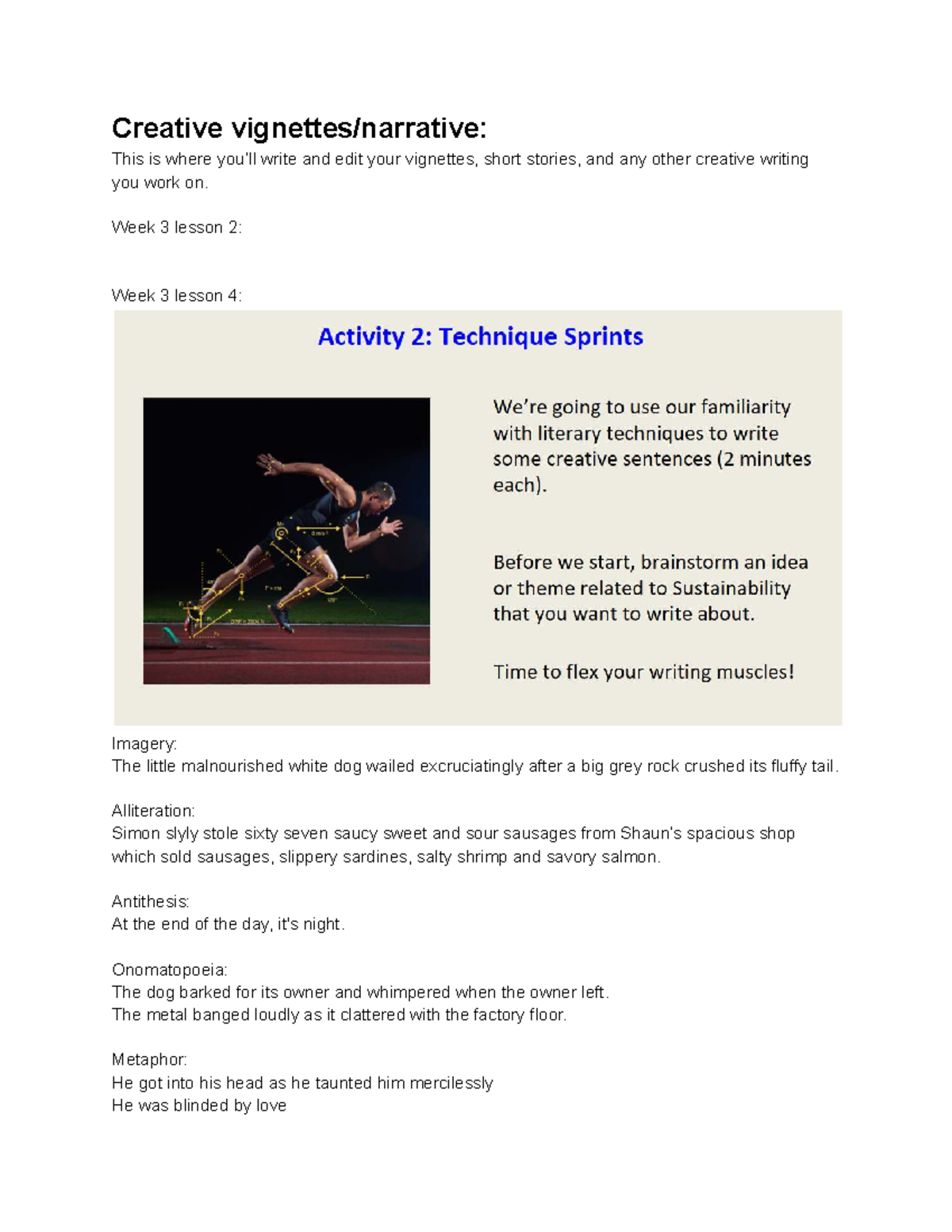 Creative Writing: Earth Summit Metaphor & Imagery Analysis (Eo L) - Studocu