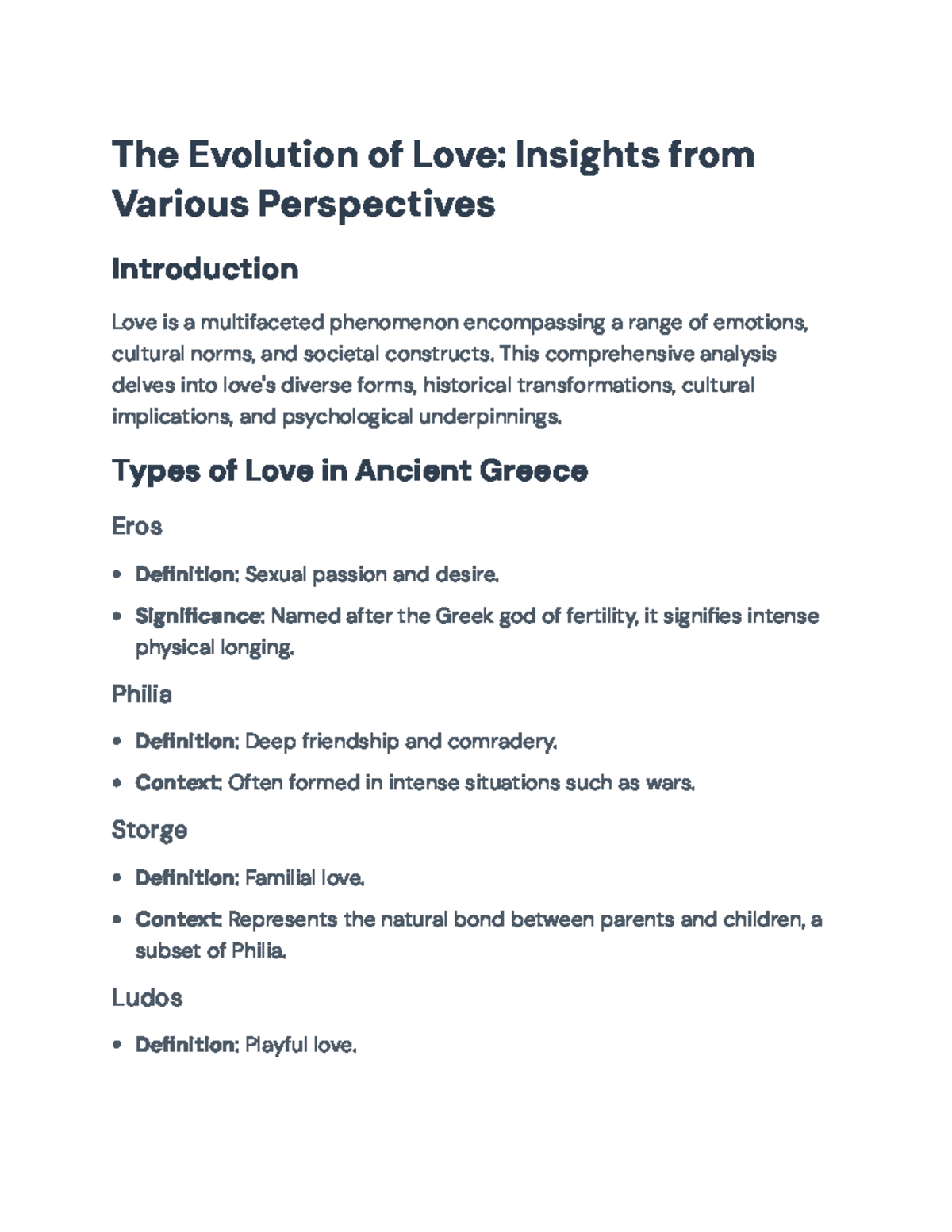 The Evolution of Love: Cultural, Psychological, and Historical Insights ...