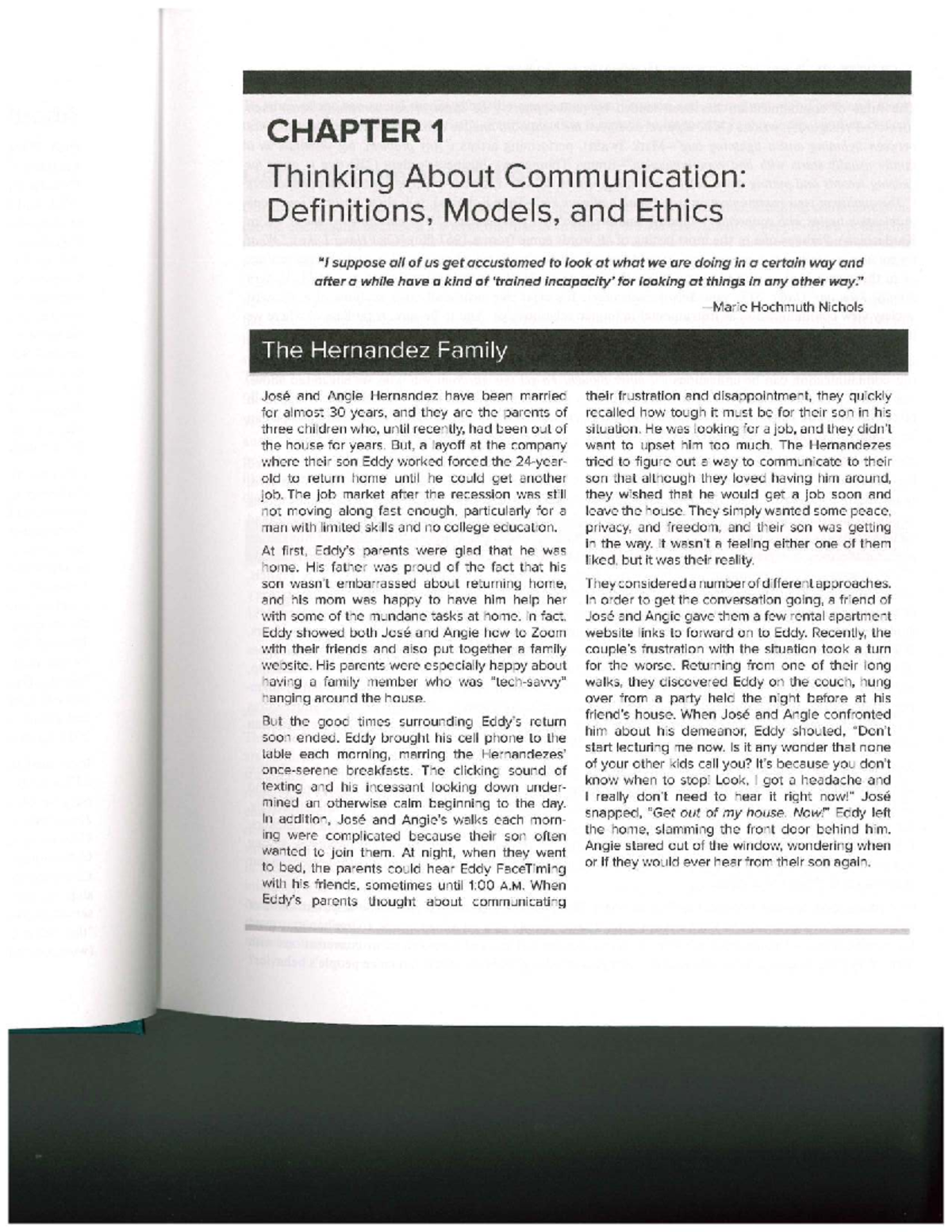 CHAPTER 1 Communication: Definitions, Models, and Ethics Insights - Studocu
