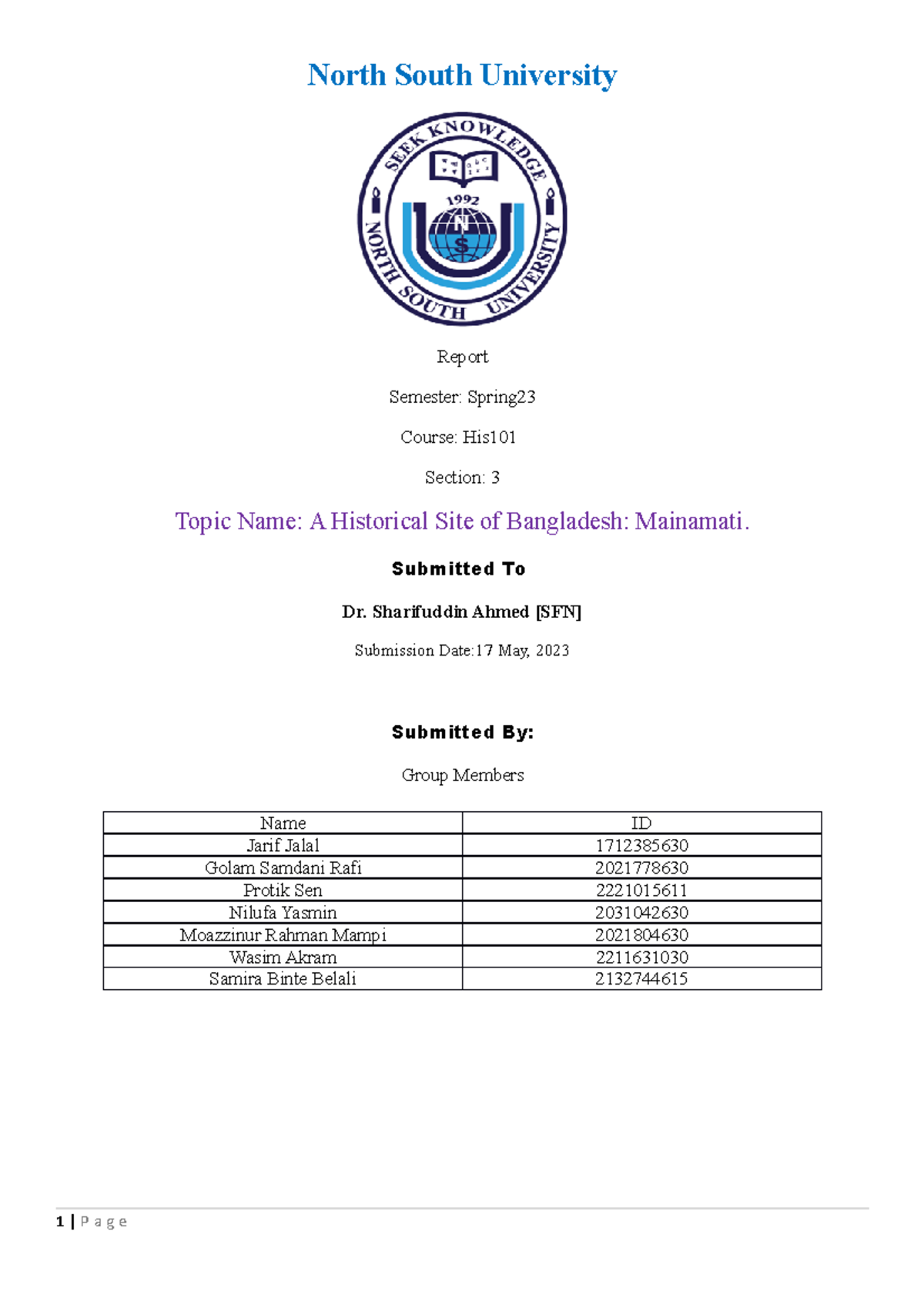HIS101 ASSIGNMENT: Historical Significance of Mainamati in Bangladesh ...