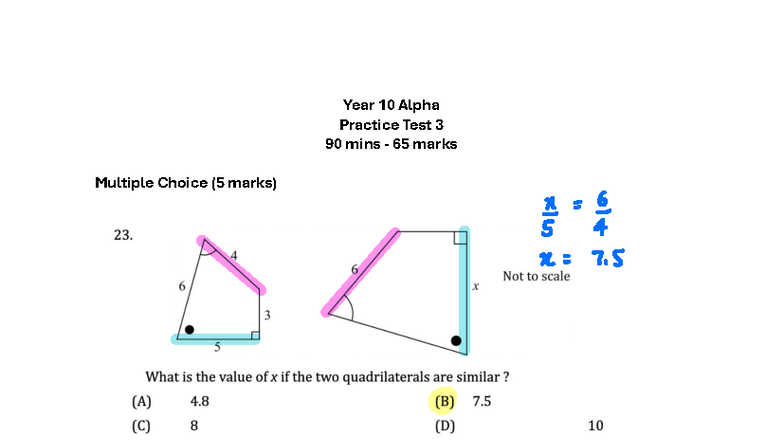 Year 10 Alpha Practice Test 3: Multiple Choice & Problem Solving - Studocu
