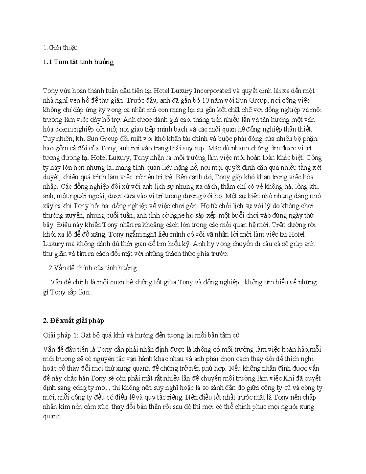 OB 253 C - Tiểu Luận: Thách Thức Hòa Nhập Tại Hotel Luxury - Studocu