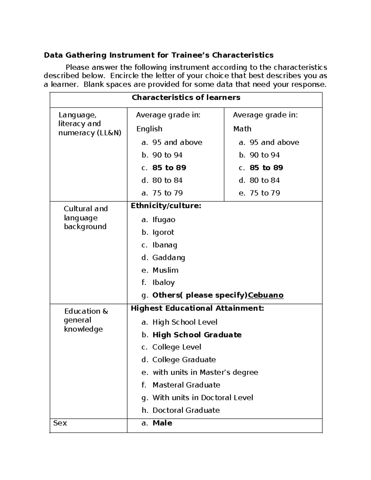 From-1-4 - ITS ALL ABOUT SCIENCE - Data Gathering Instrument for ...