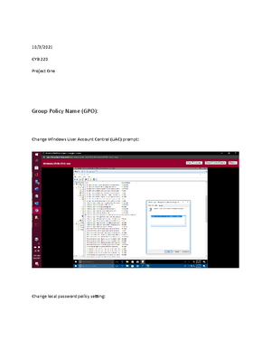 CYB 220 Module Three Activity Justin Marcum - The group policy settings ...