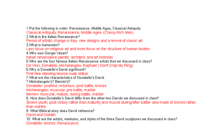 ART 101: Overview of Key Art Movements and Concepts - Studocu