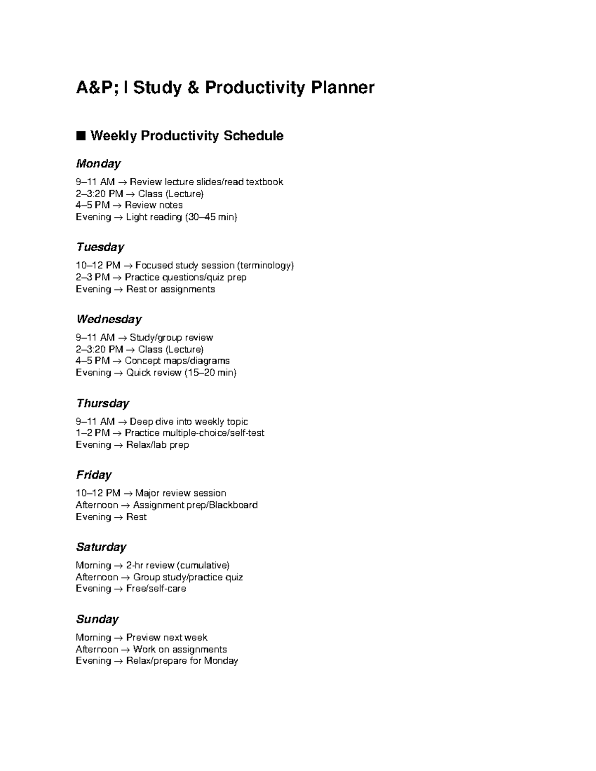 AP Master Study Planner: Weekly Productivity Schedule & Review Guide ...