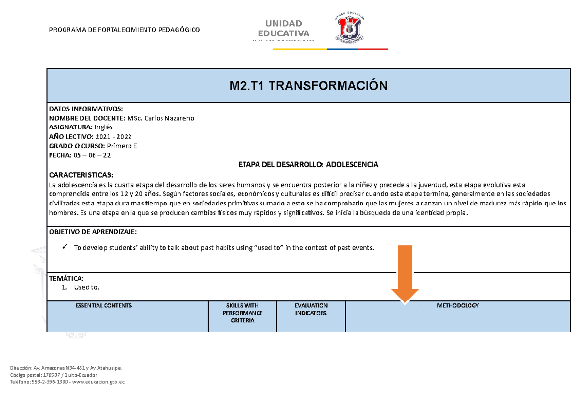 M2.T1 Transformación - Genial planificación que la subo para poder bajar un archivo. ahora ...