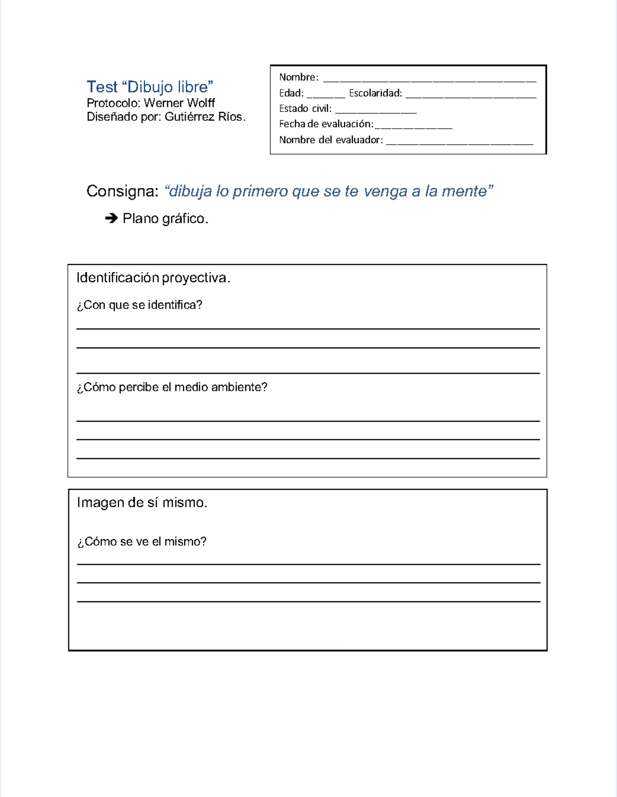 Protocolo de Test "Dibujo Libre" - Werner Wolff - Informe PDF - Studocu
