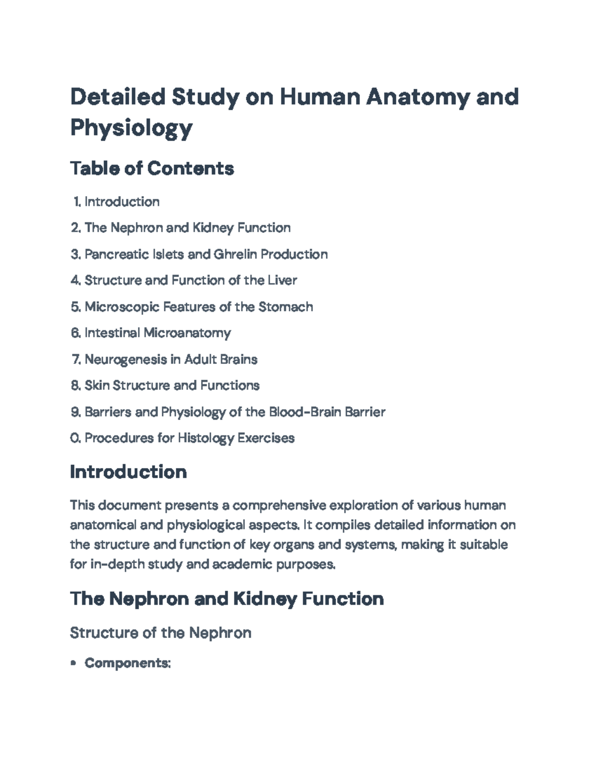 Comprehensive Study of Human Anatomy & Physiology (BIO 101) - Detailed ...