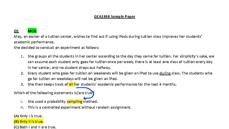 [Solution] Examplify Practice - GEA 1 000 Sample Paper Q 1 MCQ May, an ...