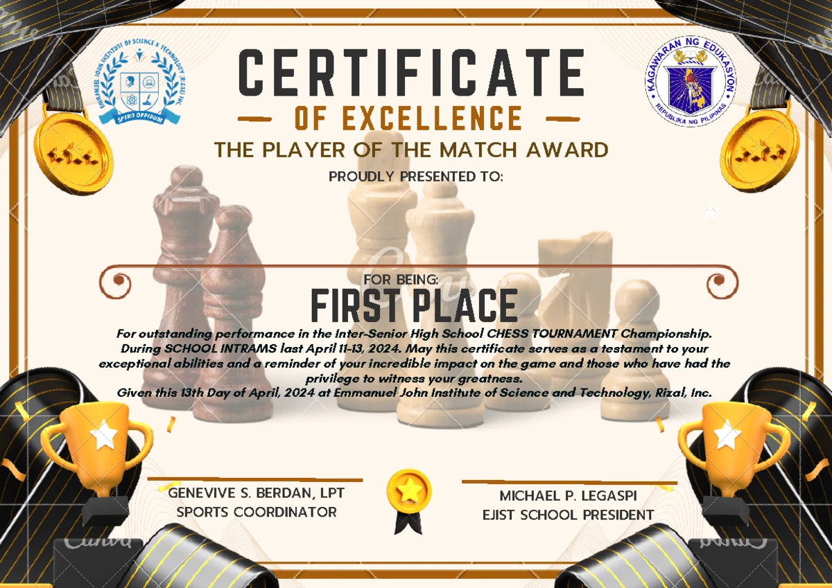 Inter-Senior High School SCRABBLE TOURNAMENT Certificates 2024 - Studocu