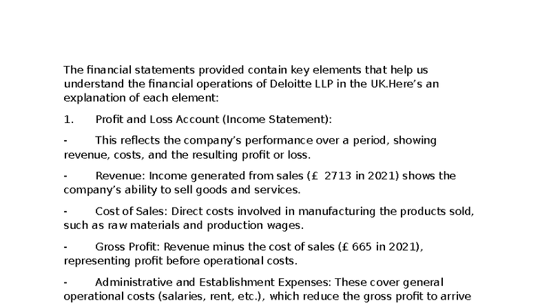 Accounts and Finance Assignment: Deloitte LLP Financial Statements ...