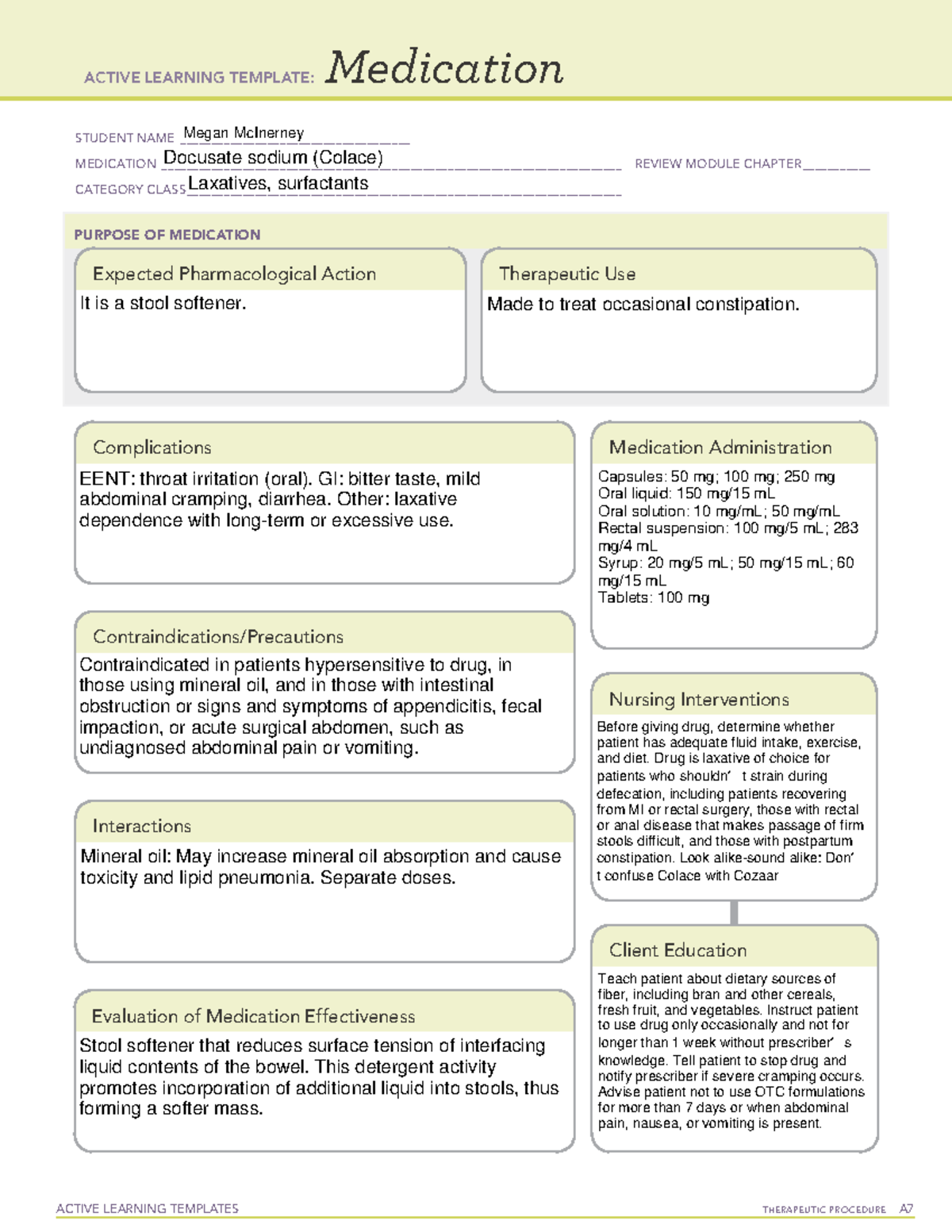 Docusate Sodium medication - ACTIVE LEARNING TEMPLATES THERAPEUTIC ...