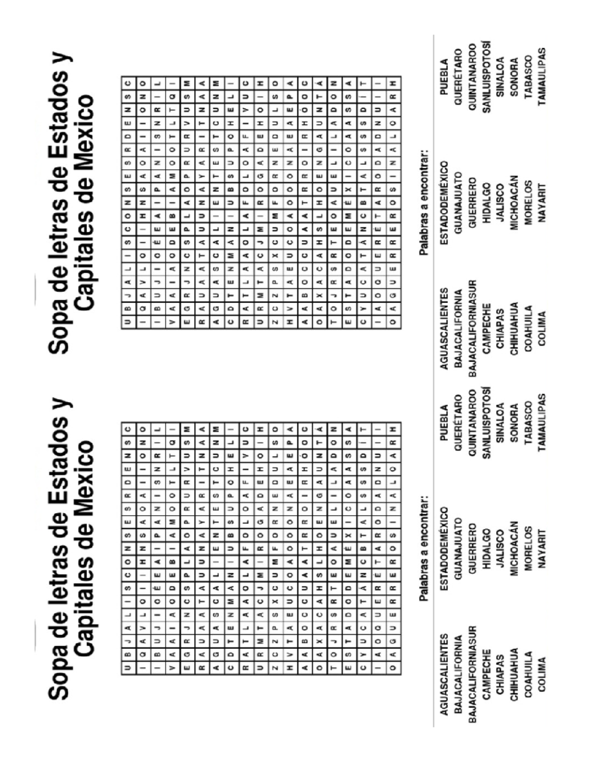 Sopa letras - xccc - Sopa de letras de Estados y Sopa de letras de ...