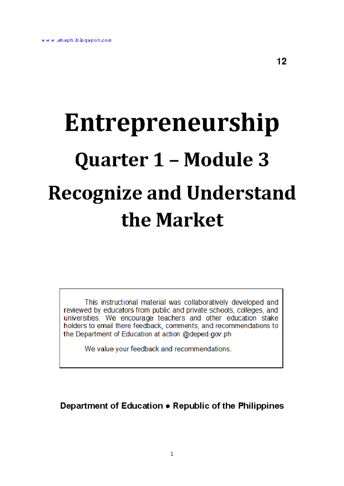 Mod3: Recognizing & Understanding Market Dynamics in Entrepreneurship ...