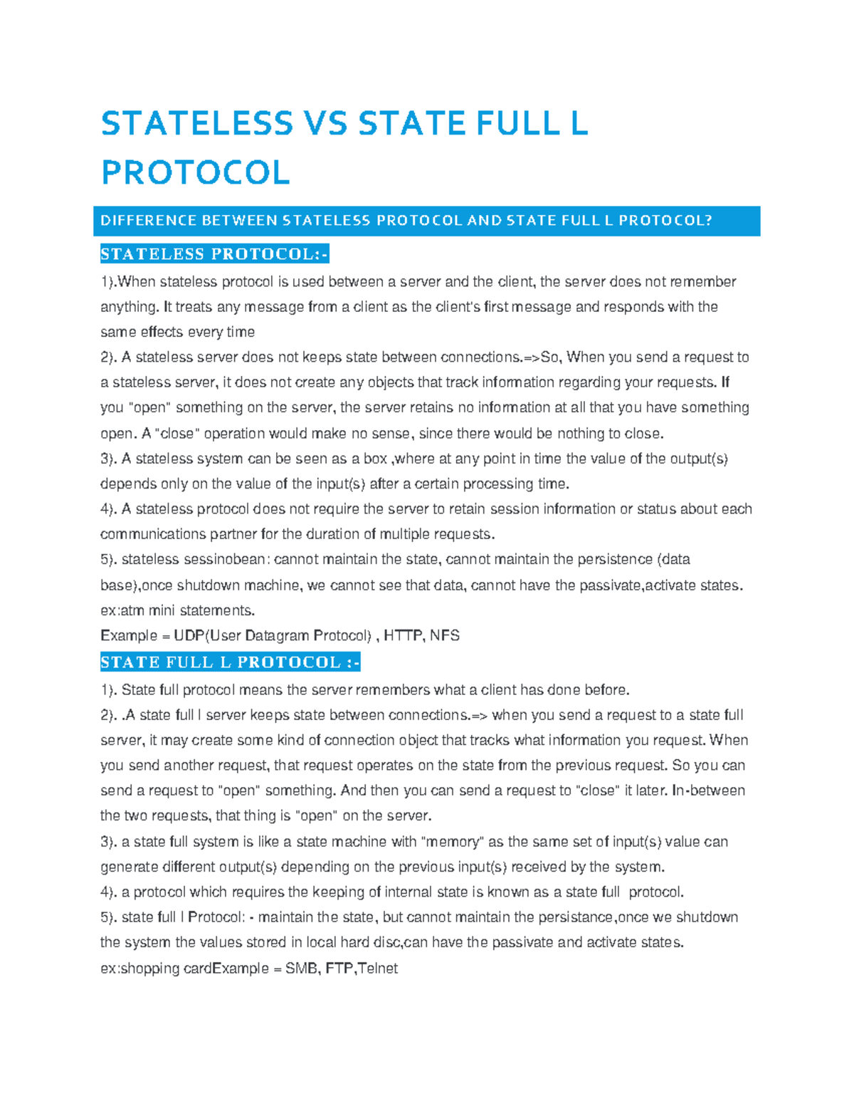 Web Engineering: Differences Between Stateless and Stateful Protocols ...