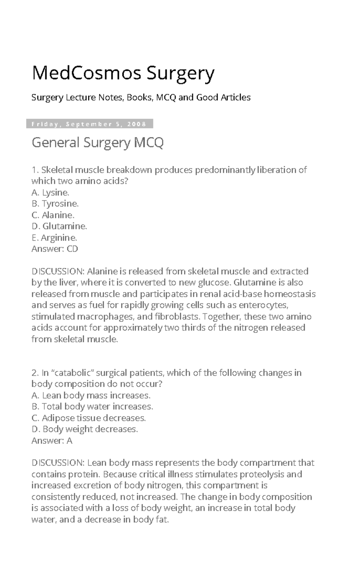 General Surgery MCQ Practice - Enhance Your Knowledge for Success - Studocu