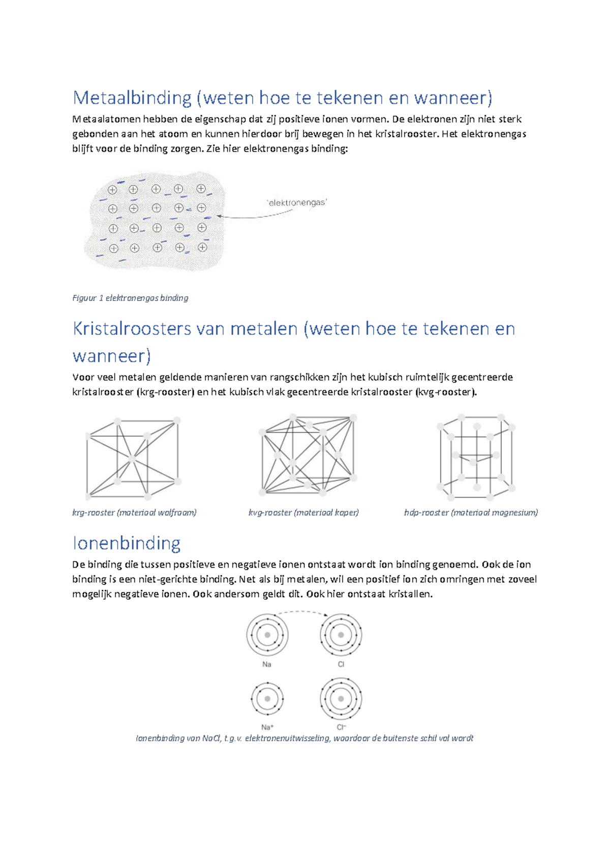 Productietechniek 1: Samenvatting van Metaalbinding en ...