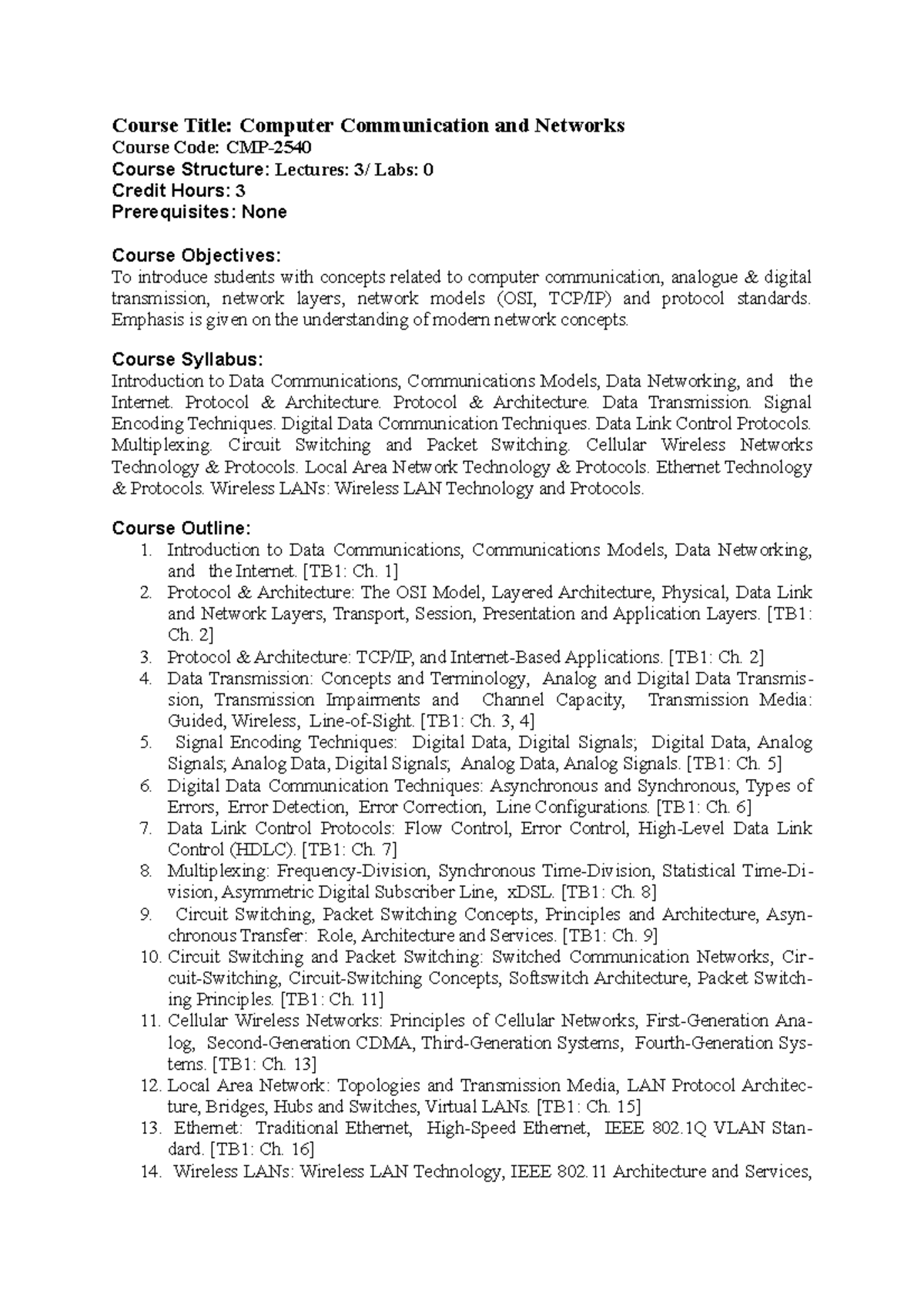 CMP Computer Communication and Networks Course Overview & Syllabus ...