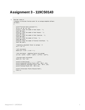 Assignment 4 - 119CS0143- Software Engineering Lab 4 Assignment - Assignment 4 - 119CS0143 1 ...
