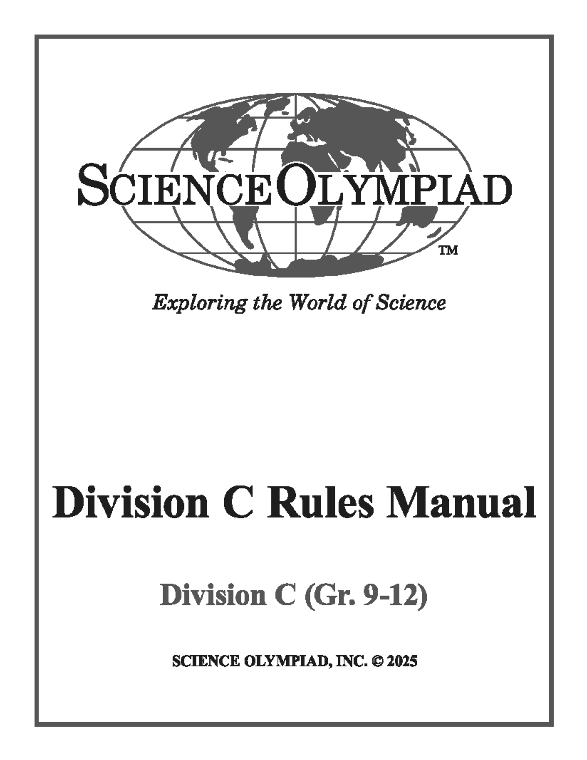 2025 Science Olympiad Division C Rules Manual for Competitors - Studocu