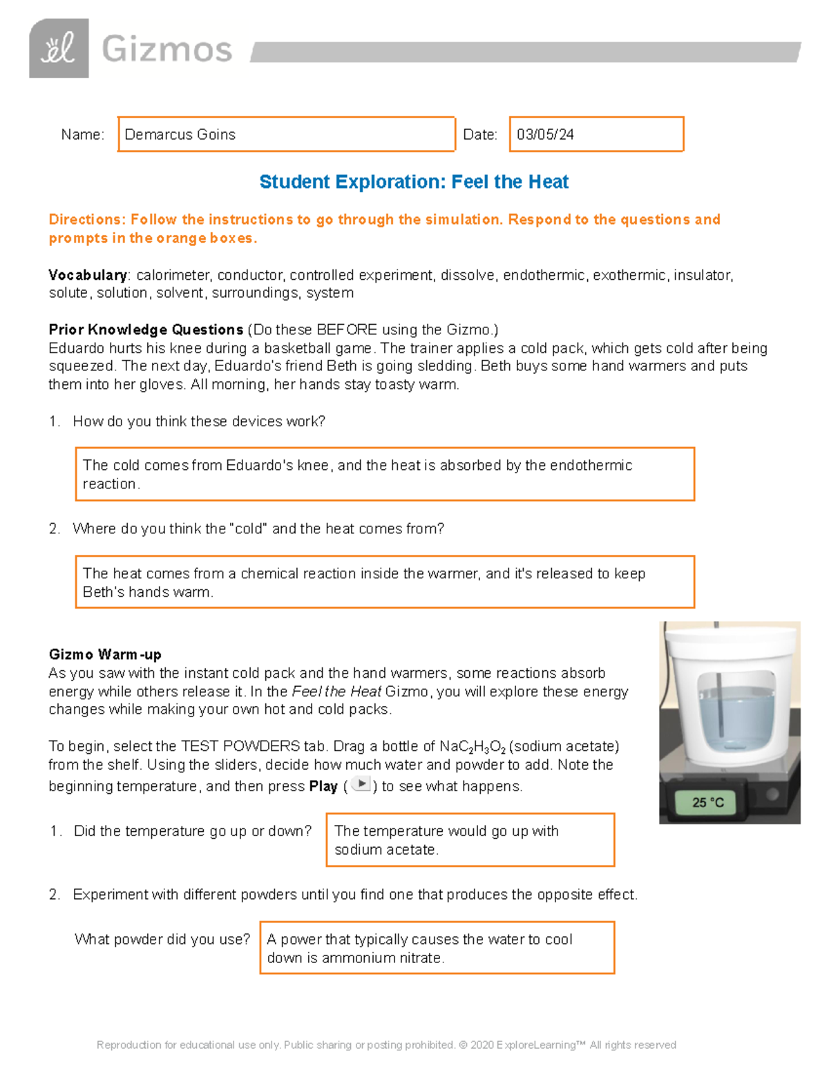 Exploring Energy Changes: Feel the Heat Gizmo Simulation Guide - Studocu