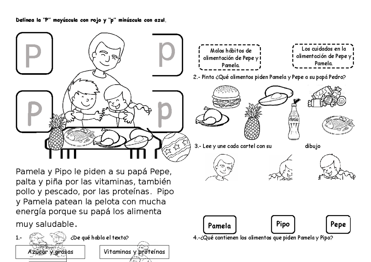 Ficha de la Letra P - Prácticas de Alimentación Saludable - Studocu
