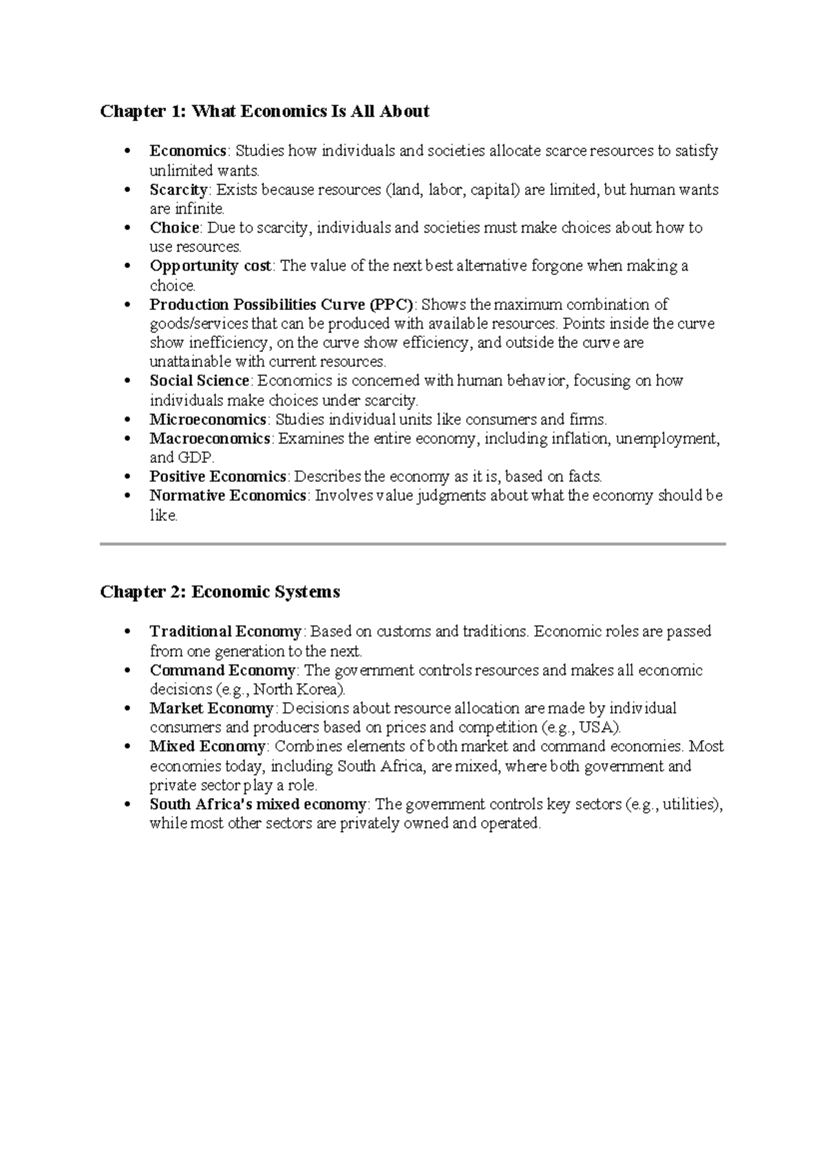 Economics (ECO101) Study Notes - Comprehensive Summary for SA Students ...