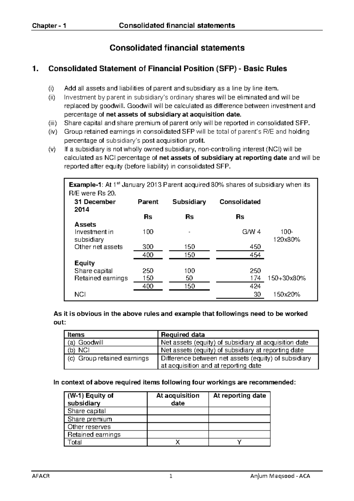 Chapter 1: Consolidated Financial Statements - Key Concepts ...