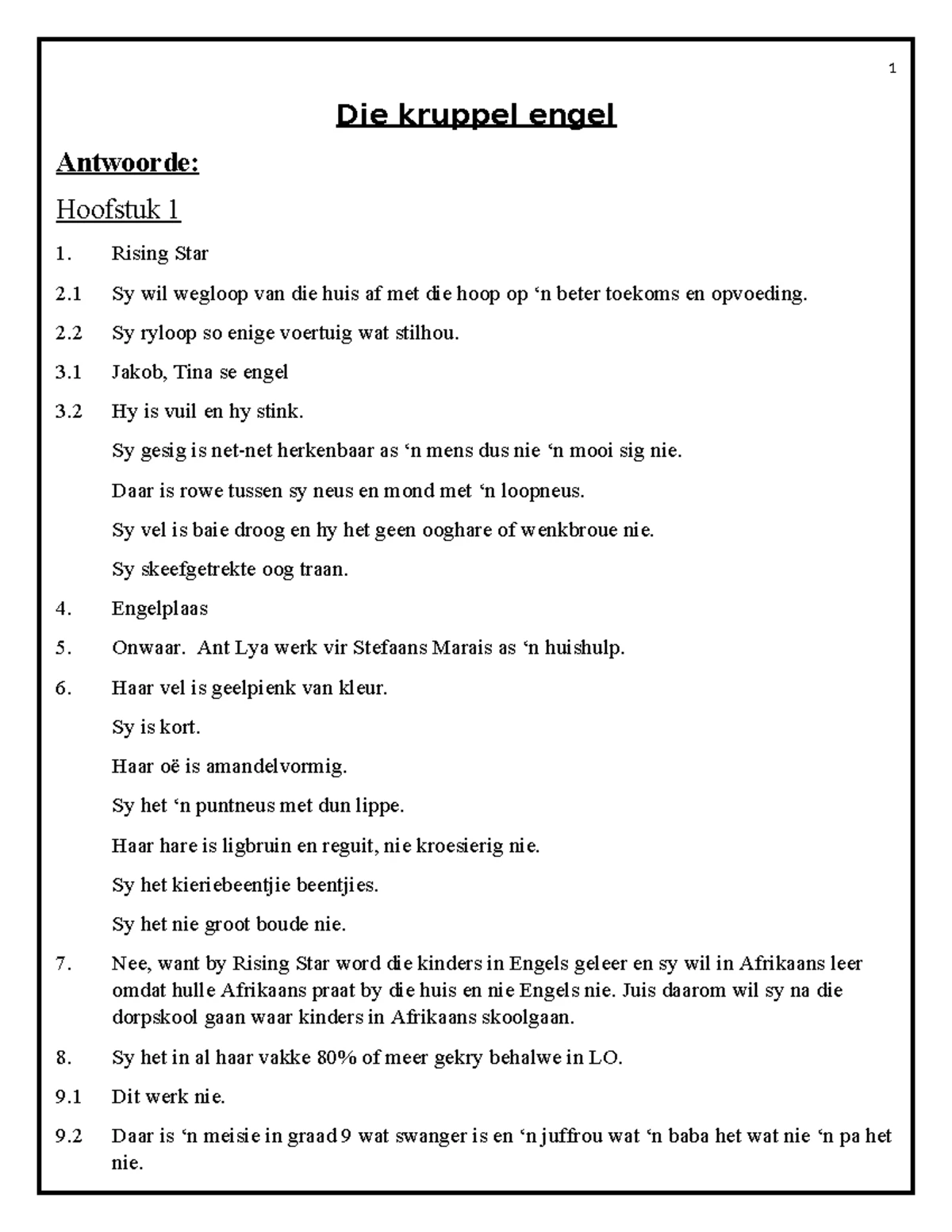 Antwoordsleutel: Moontlike Antwoorde vir Afrikaanse Gedigte (AFR 101 ...