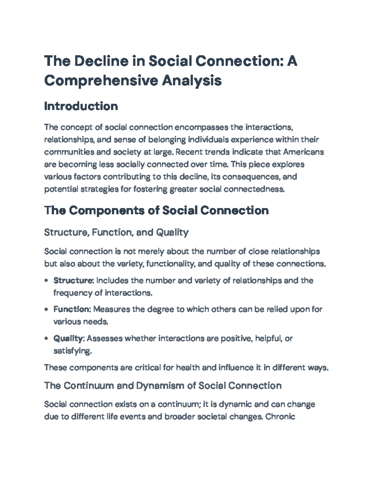 Social Connection Decline: Analysis of Influencing Factors and Trends ...