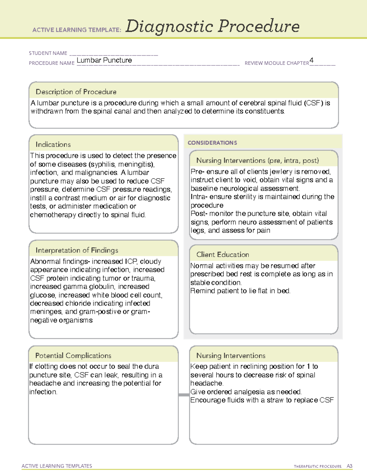 Lumbar Puncture - Extra material - ACTIVE LEARNING TEMPLATES ...