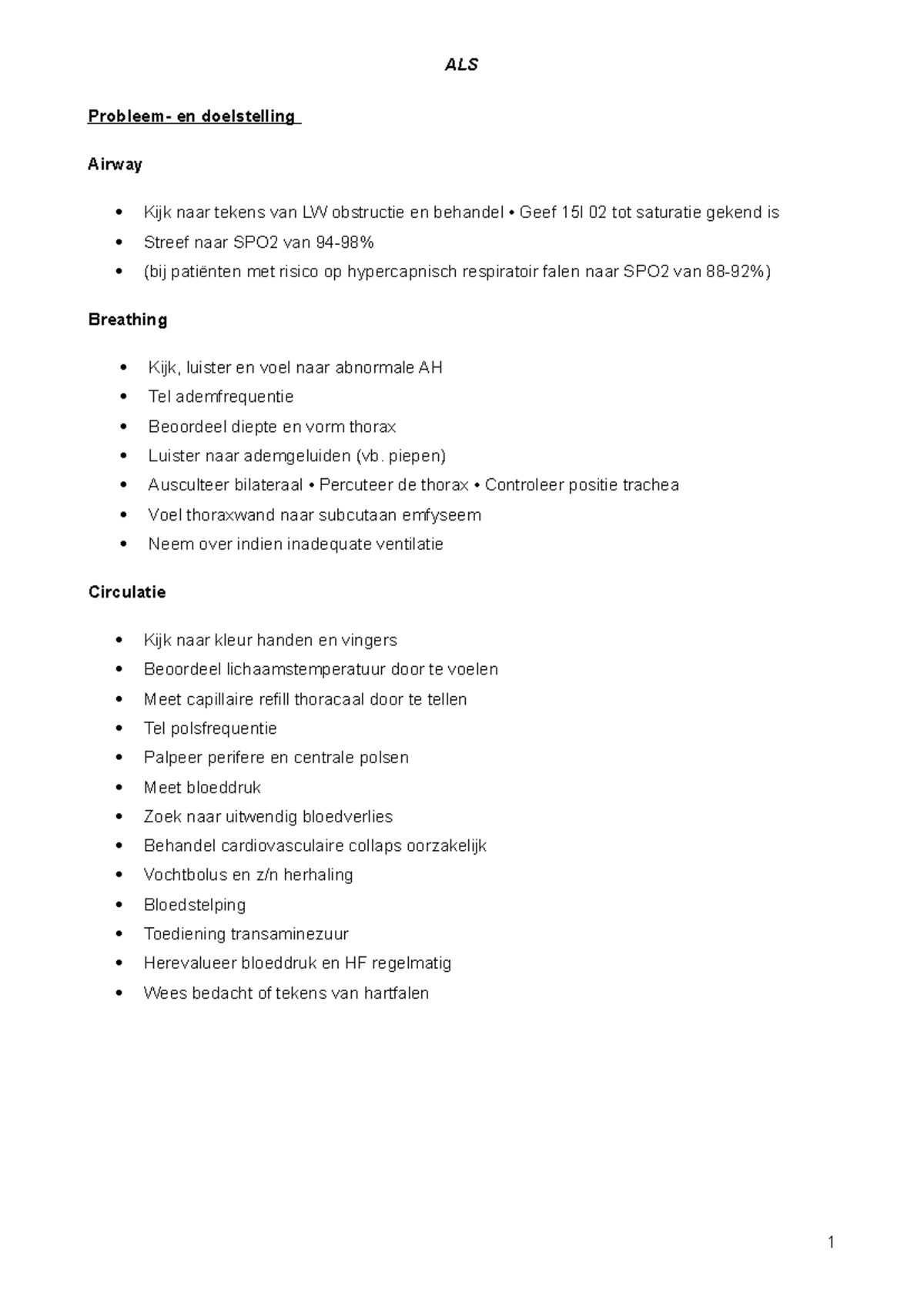 Advanced LIFE Support (ALS) Protocols and Guidelines - Studocu