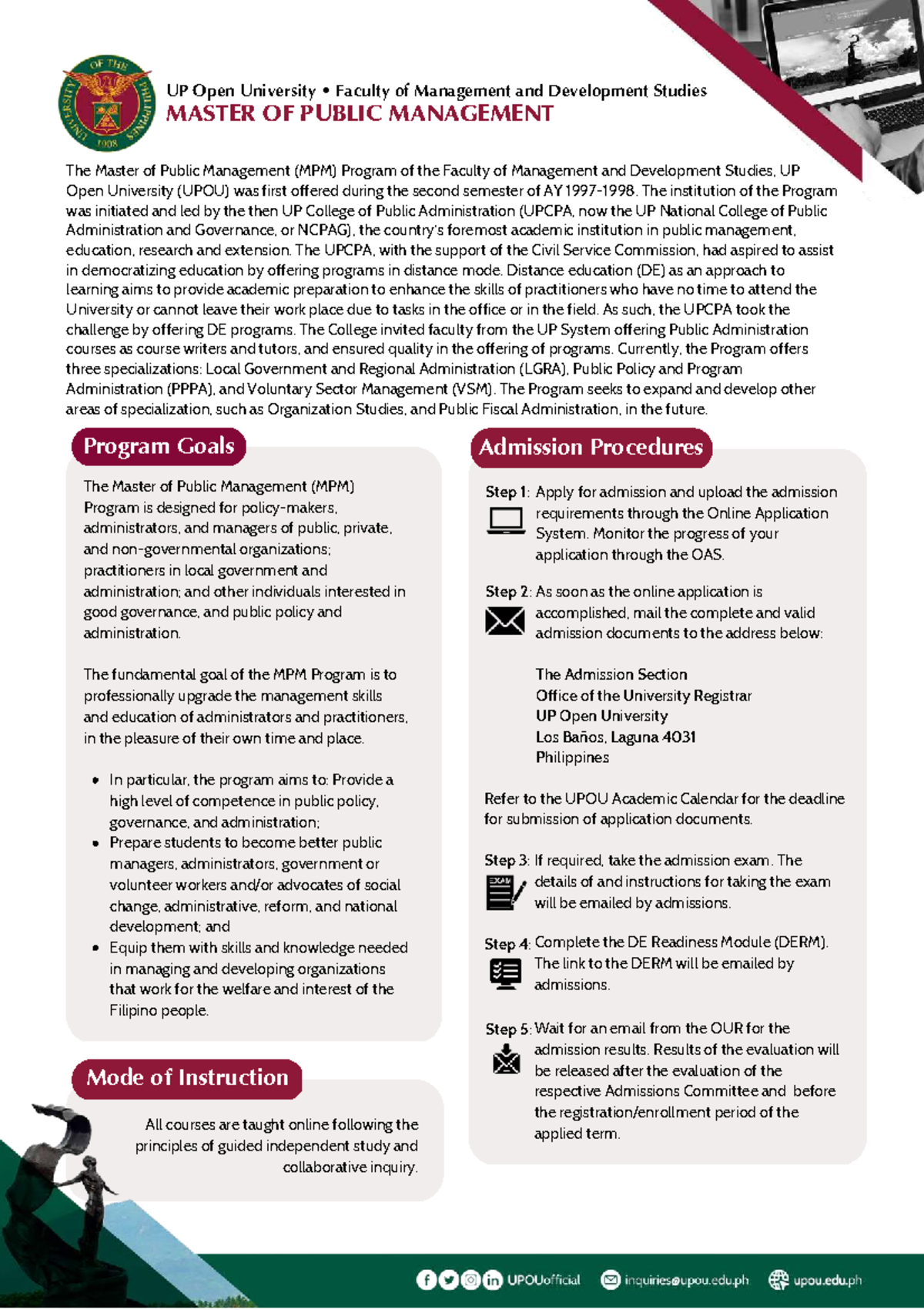 Master of Public Management (MPM) Program Overview and Admission Guide ...