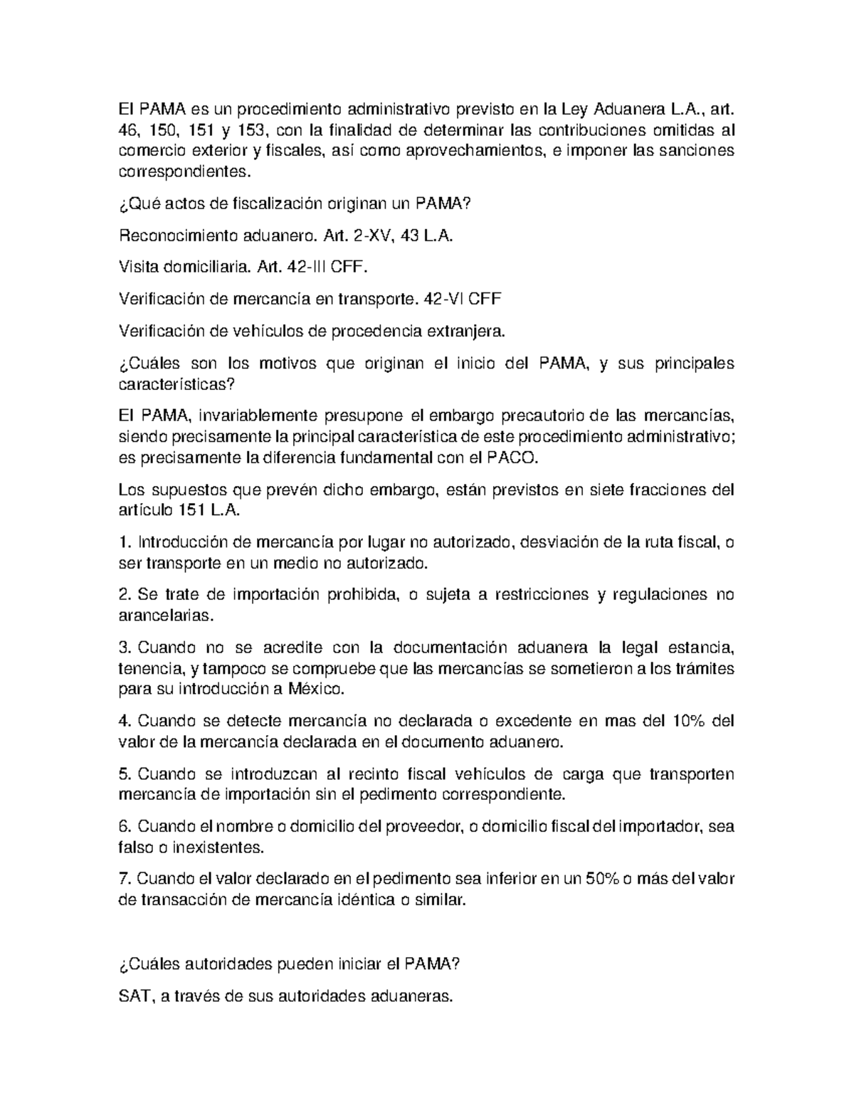 PAMA: Procedimiento Administrativo en Materia Aduanera y Sanciones ...