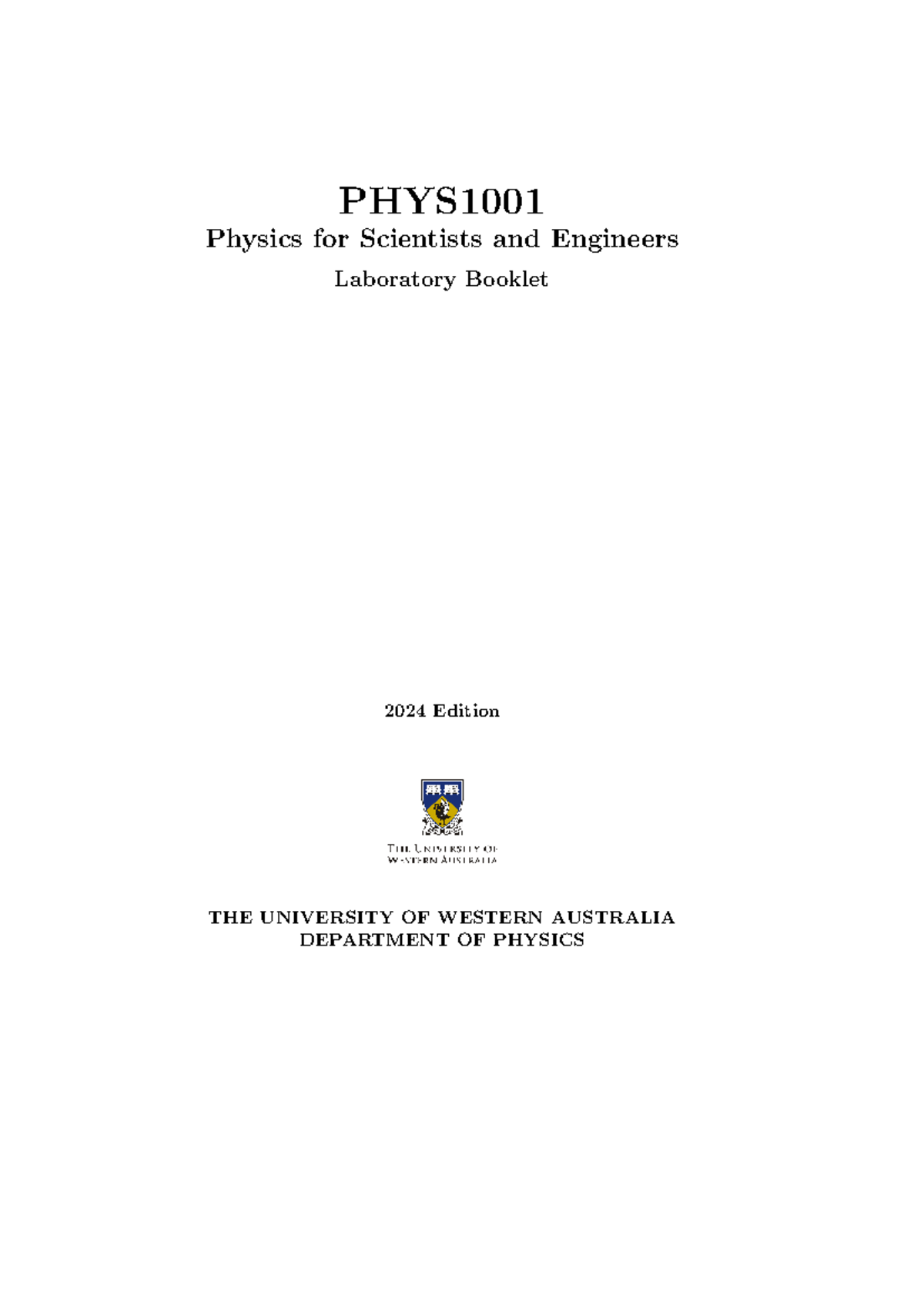 PHYS1001 Speed of Sound Laboratory Manual 2024 Edition - Studocu