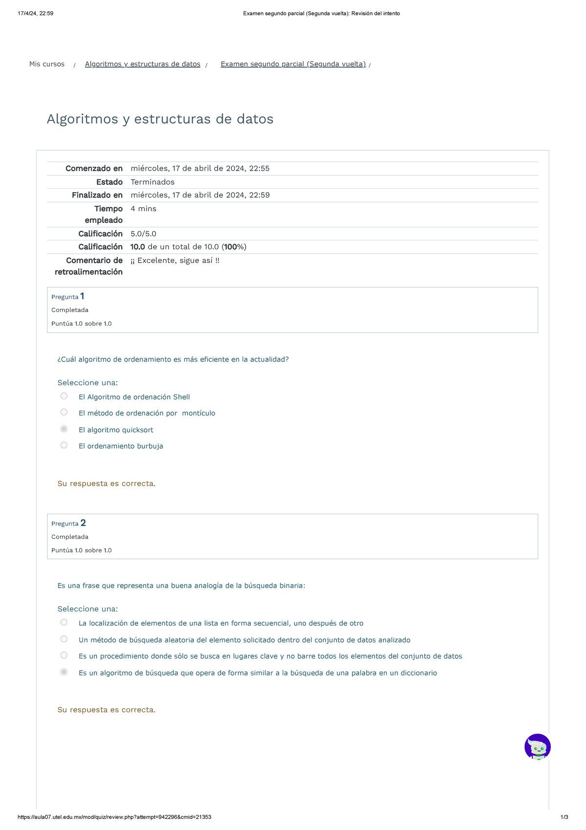 Examen Segundo Parcial Segunda Vuelta Algoritmos Y Estructuras De