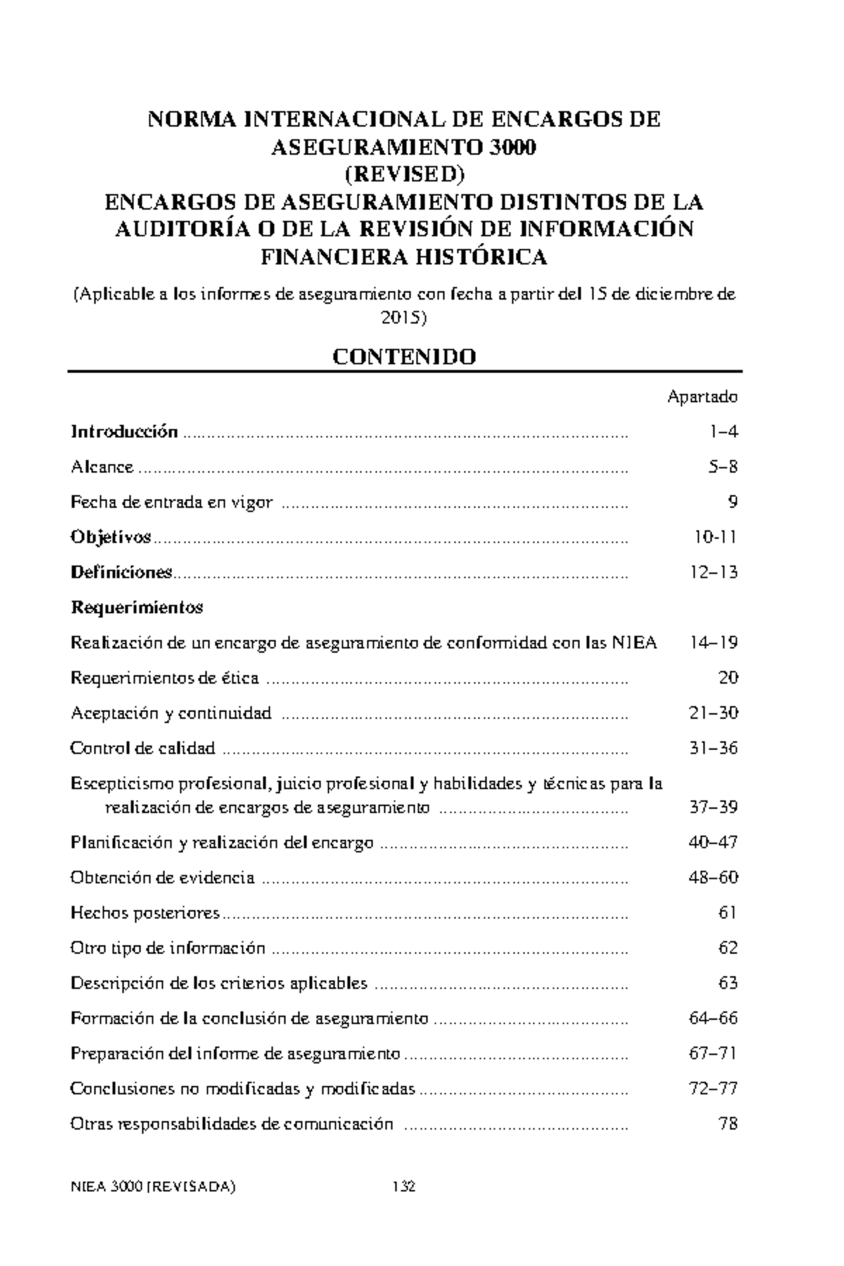 NIEA-3000 - Directrices para Encargos de Aseguramiento Revisados - Studocu