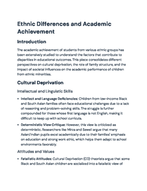 Class Differences In Achievement – Internal Factors (Complete ...