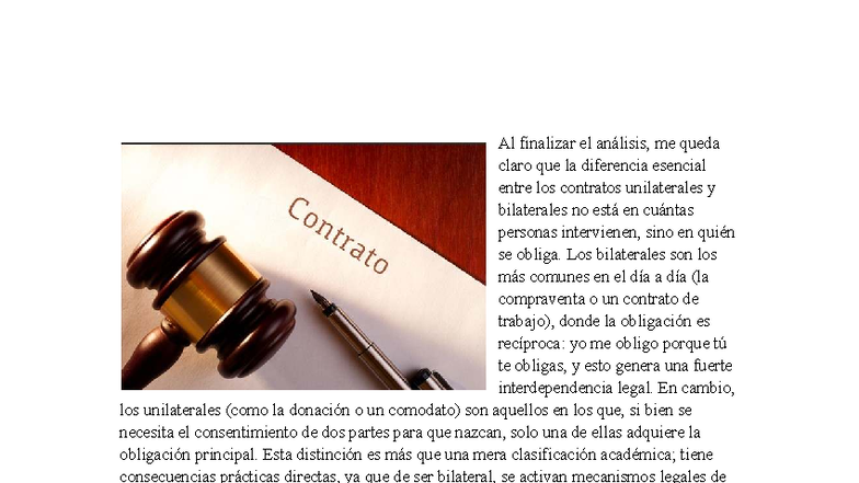 Unidad 3. Actividad 1. Análisis de Contratos Unilaterales y Bilaterales ...