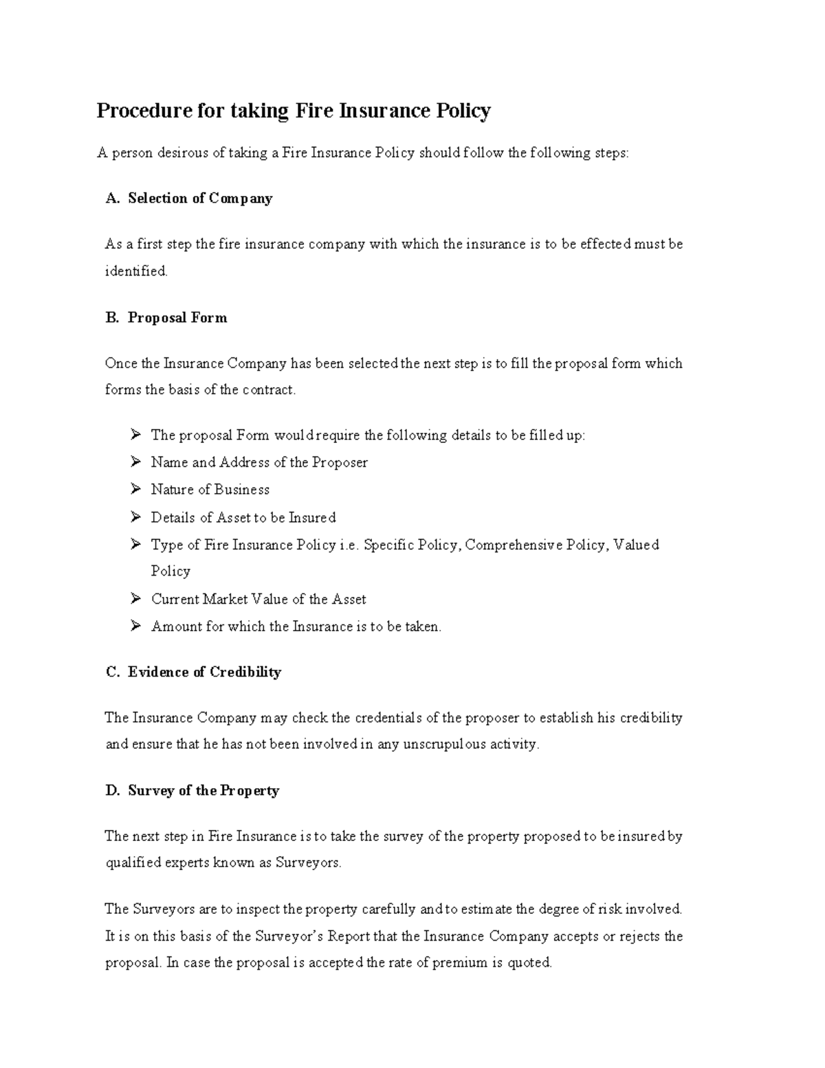 Procedure for Obtaining a Fire Insurance Policy: Step-by-Step Guide ...