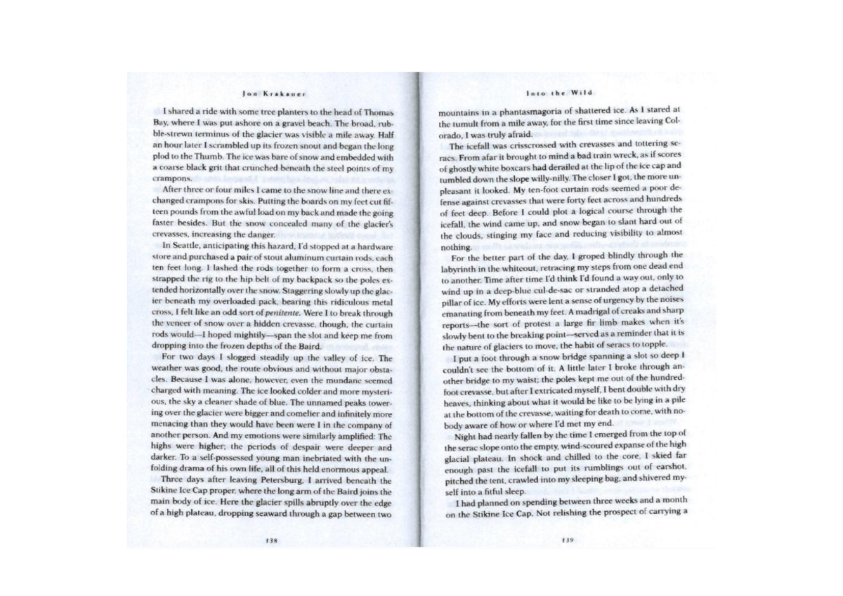Into the Wild (ENG 101) - Chapter Analysis and Reflections - Studocu